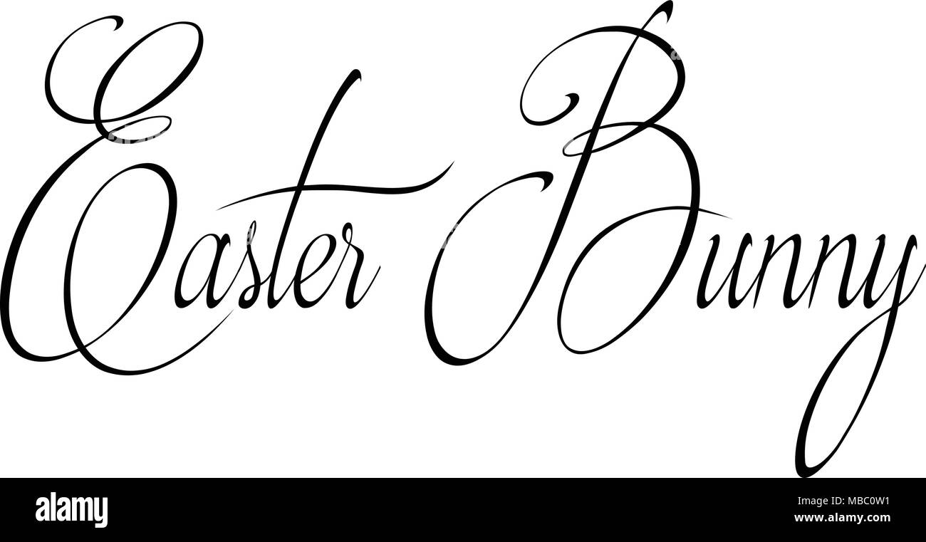 Easter Bunny text sign illustration on white background Stock Vector ...