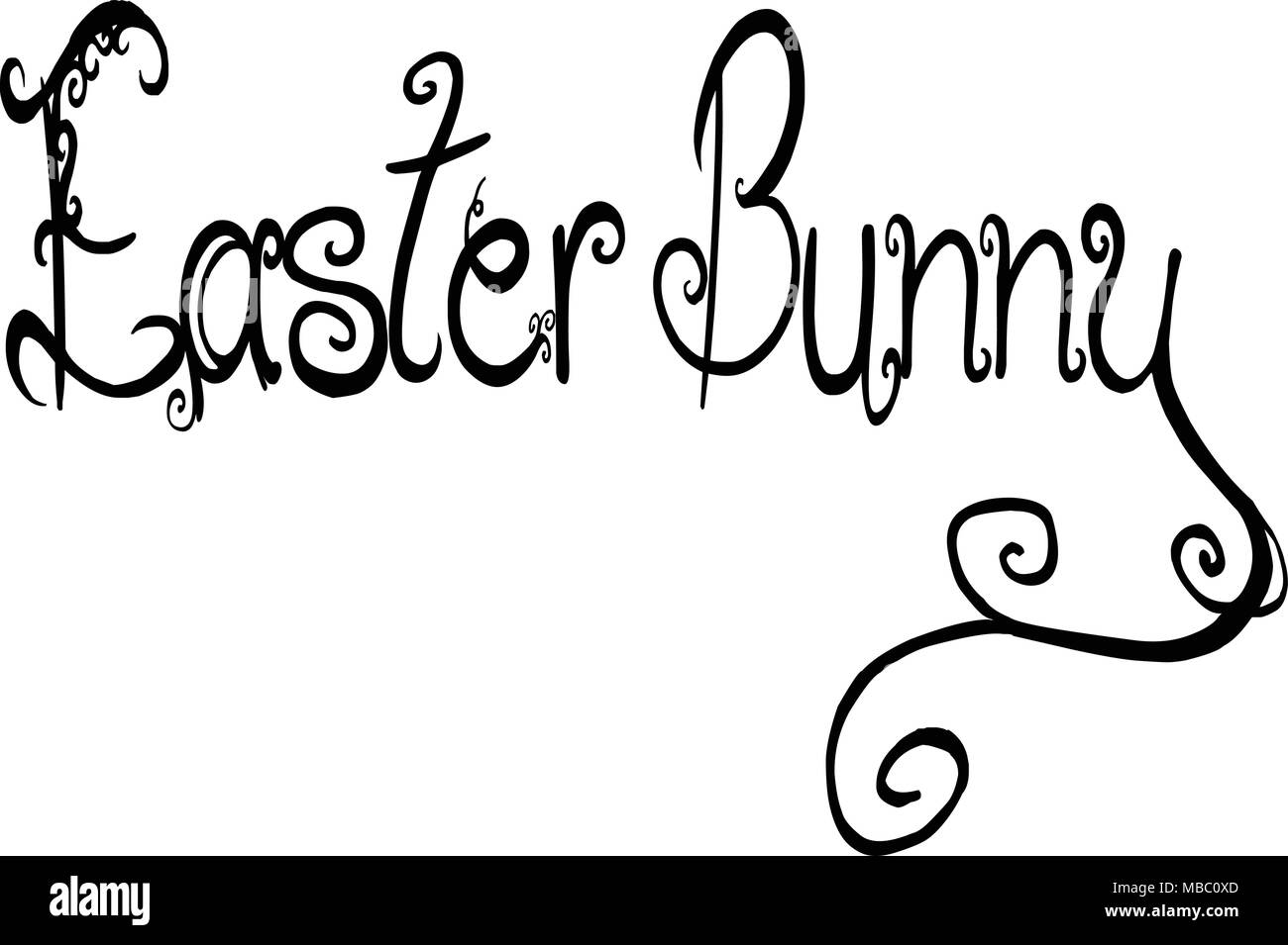 Easter Bunny text sign illustration on white background Stock Vector ...