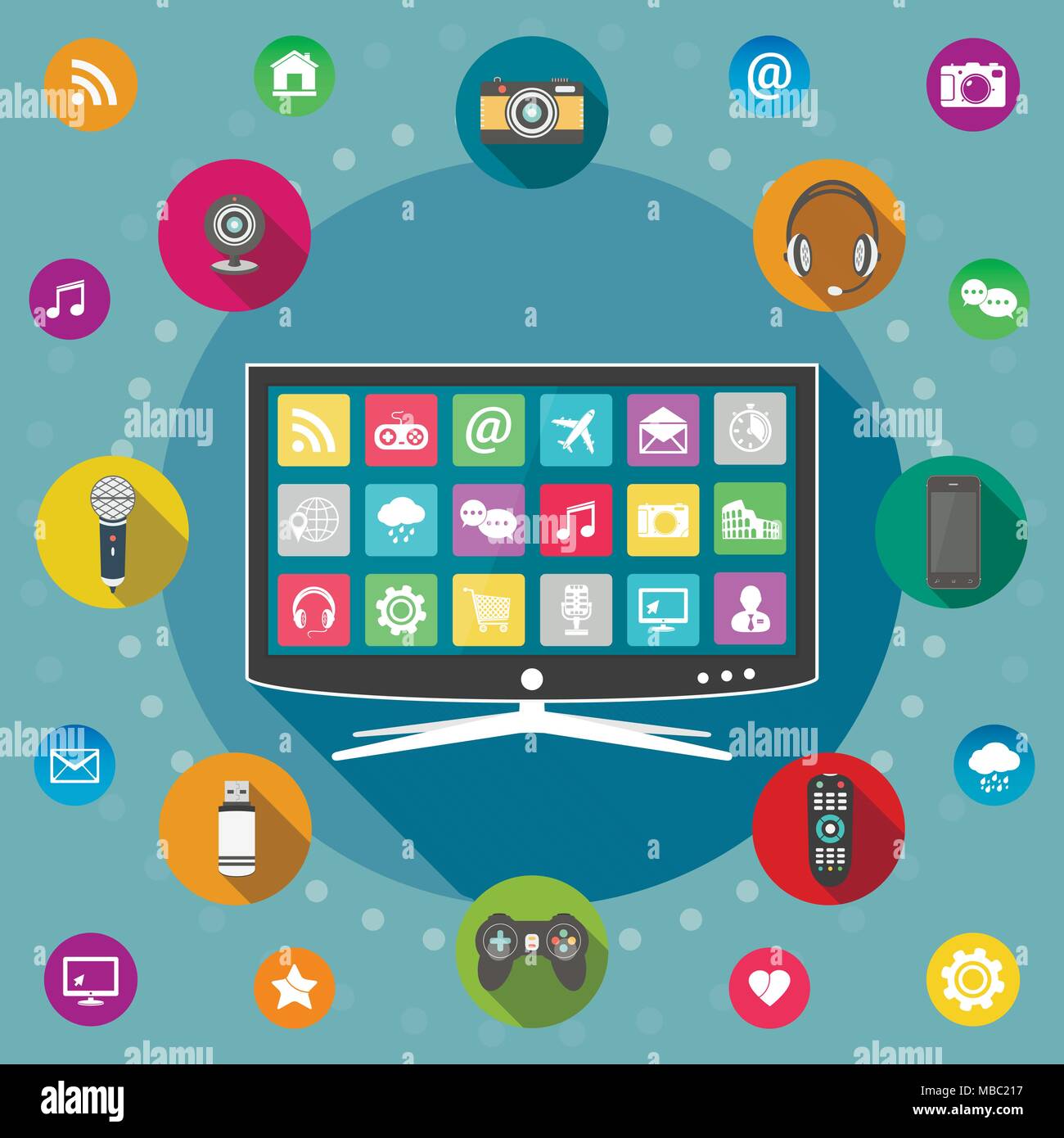 Smart TV flat design concept Vector illustration Stock Vector Image ... Smart TV flat design concept Vector illustration Stock Vector Image ...