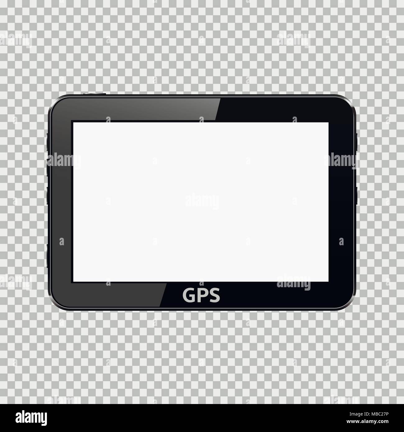 Blank GPS device isolated on transparent background. Vector ...