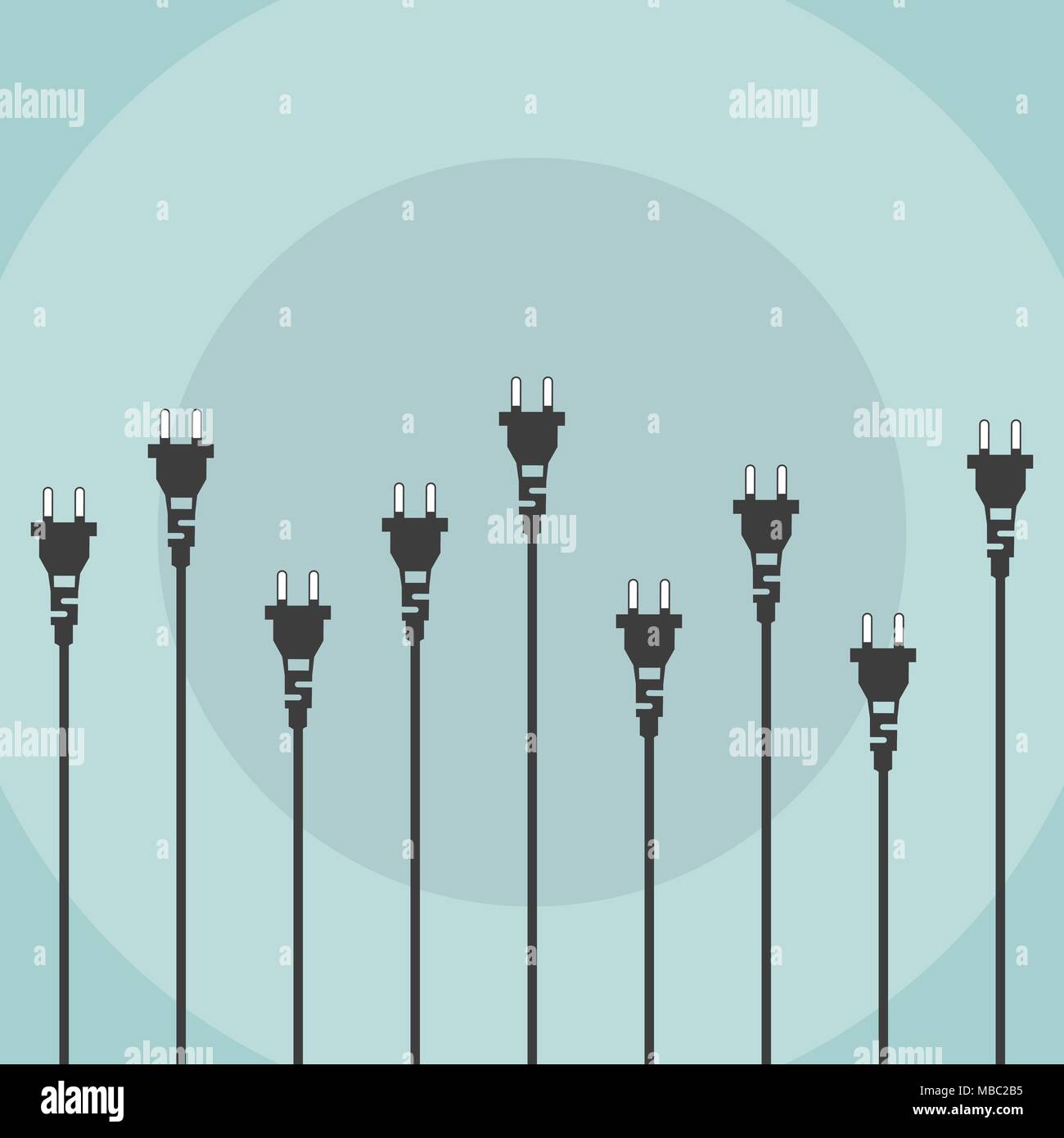 Electric plugs flat design concept, vector illustration Stock Vector ...