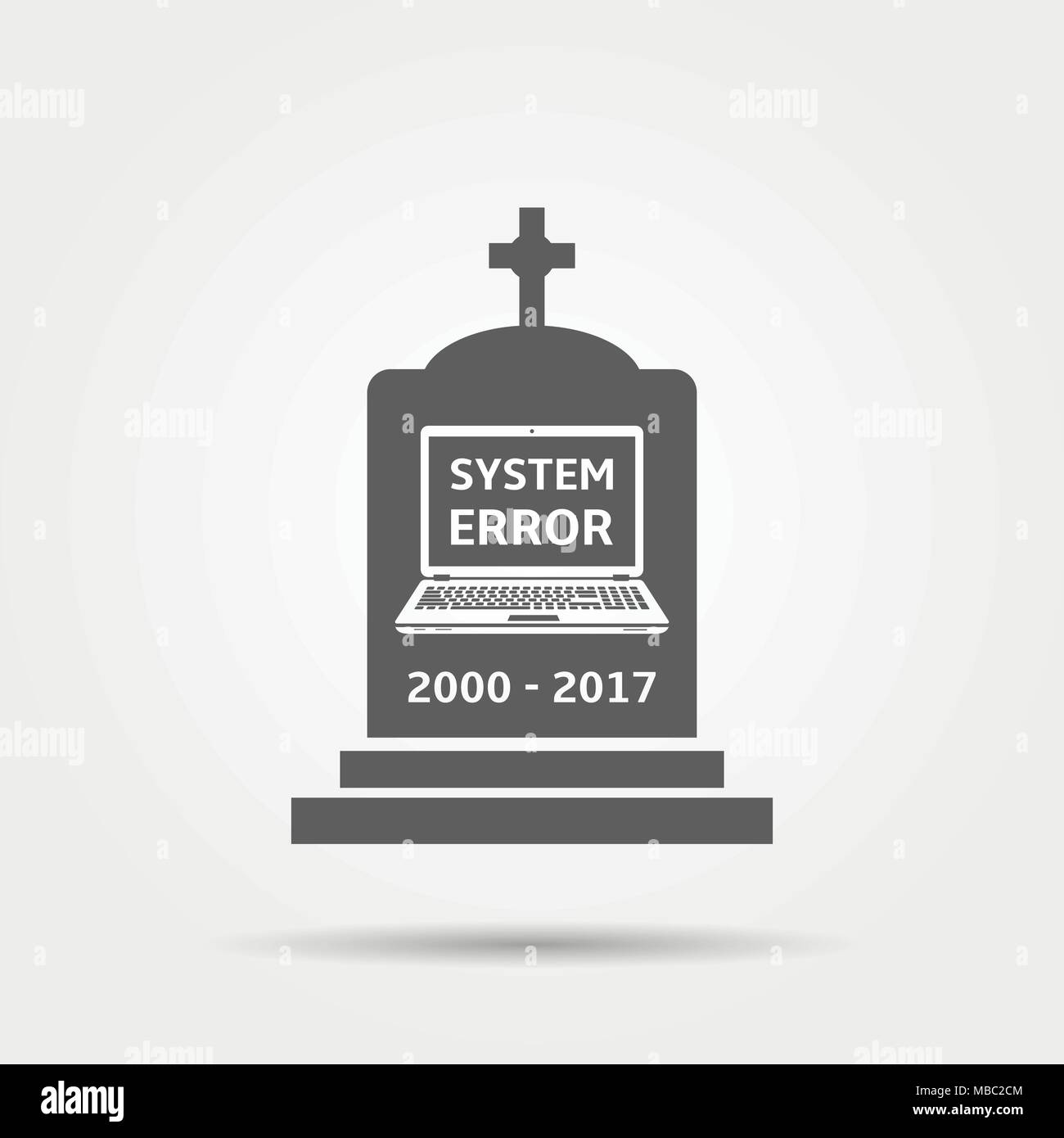 Tombstone for dead laptop - vector icon Stock Vector Image & Art - Alamy