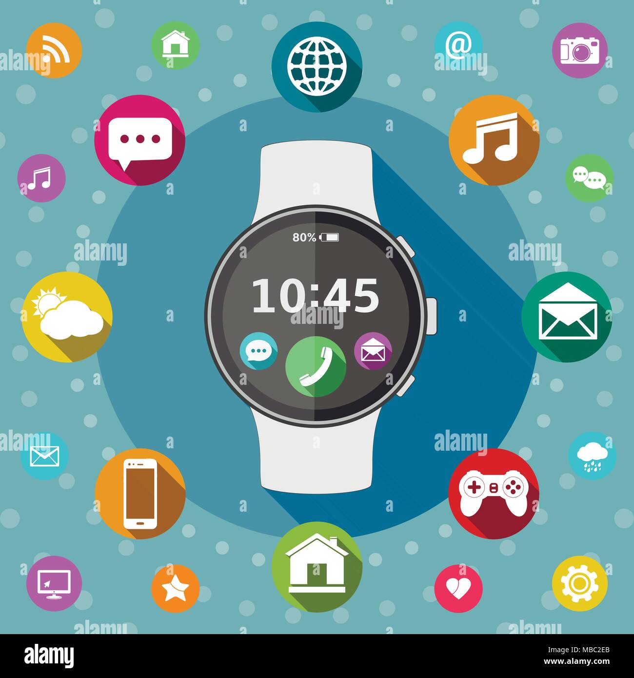 Smart watch notification Stock Vector Images - Alamy