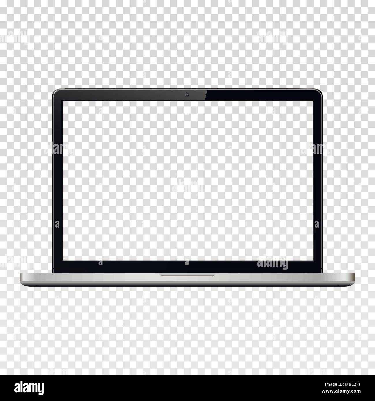 Laptop with transparent screen isolated on transparent background ...