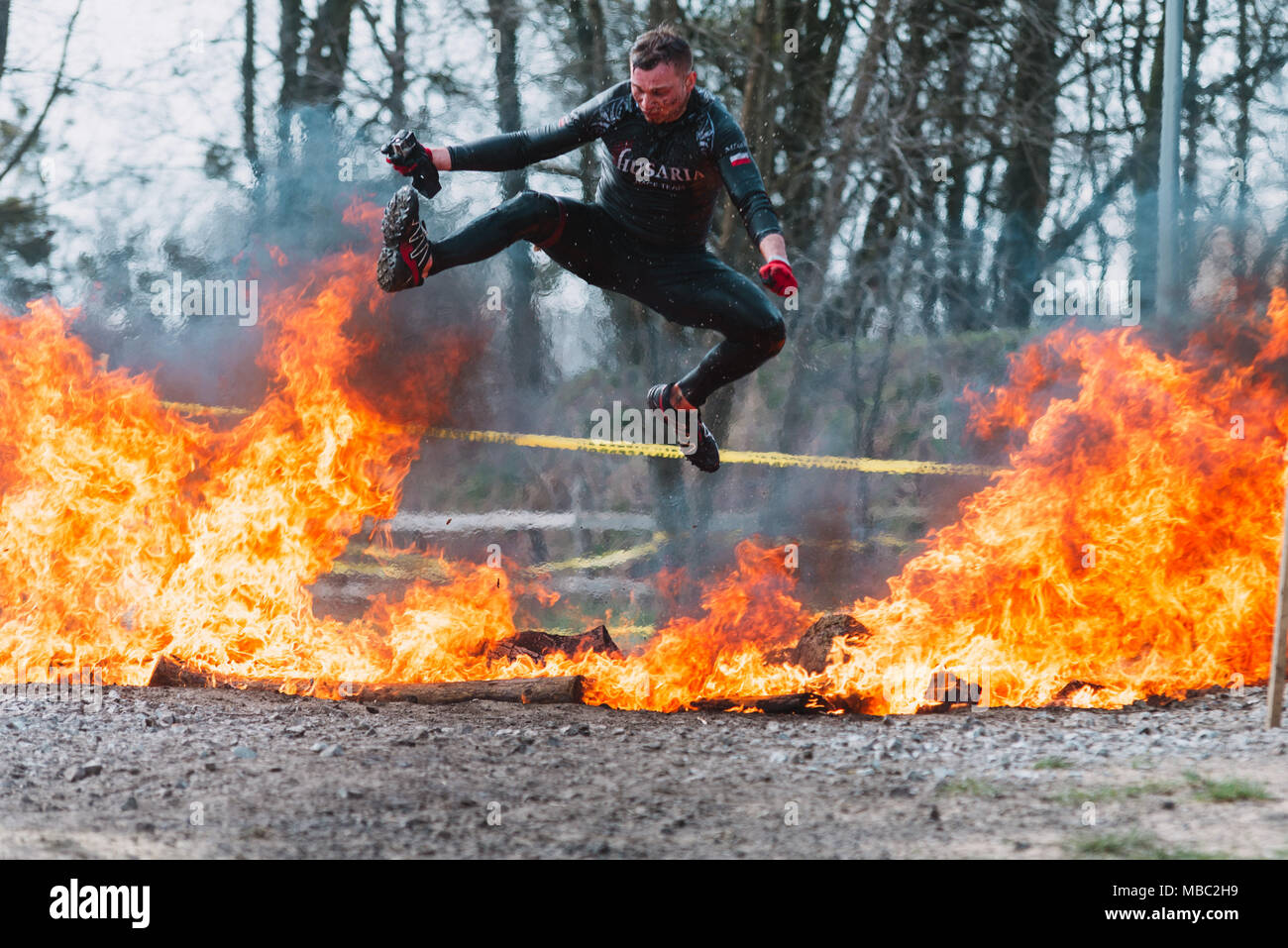 WROCLAW, POLAND - APRIL 8; 2018: Runmageddon - extreme competition in ...