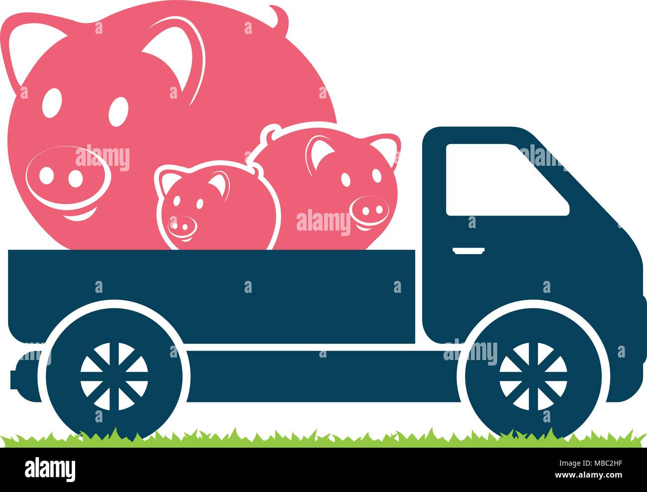A truck carries pigs. Farm animals transportation icon Stock Vector ...