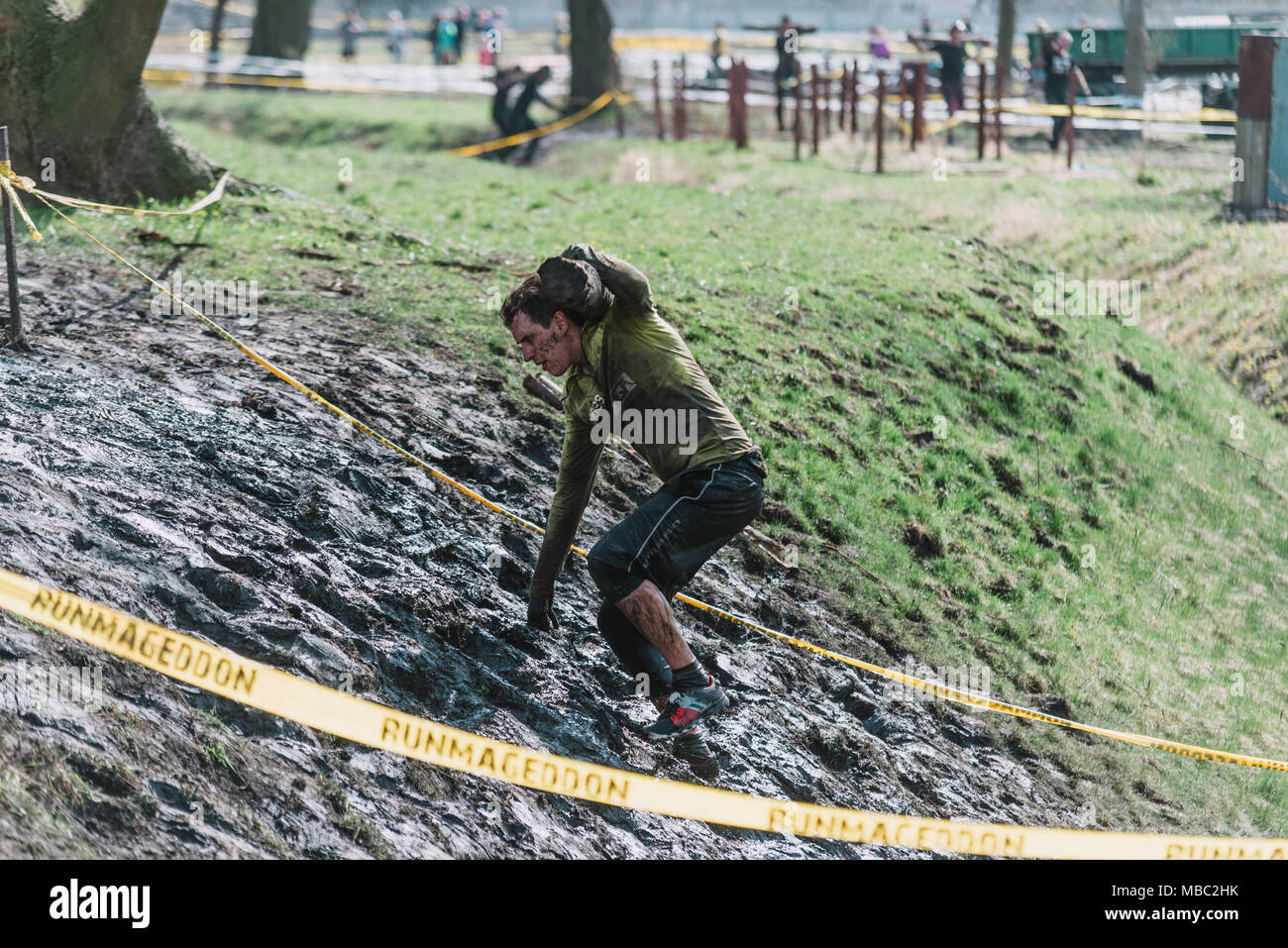 WROCLAW, POLAND - APRIL 8; 2018: Runmageddon - extreme competition in ...