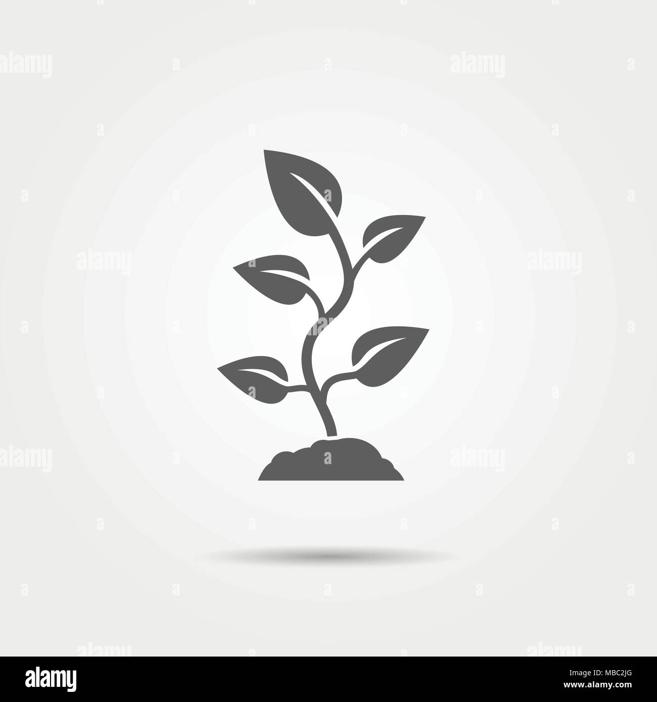 Sprout icon on gray background. Vector illustration Stock Vector Image ...