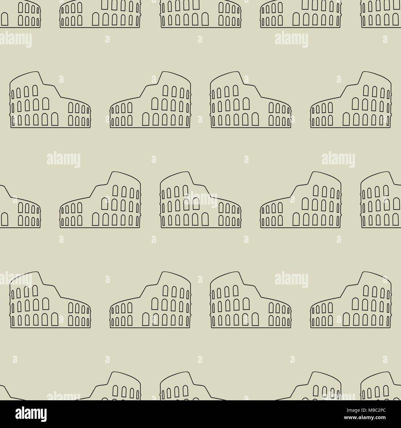 Simple illustration of Roman Coliseum seamless pattern Stock Vector ...