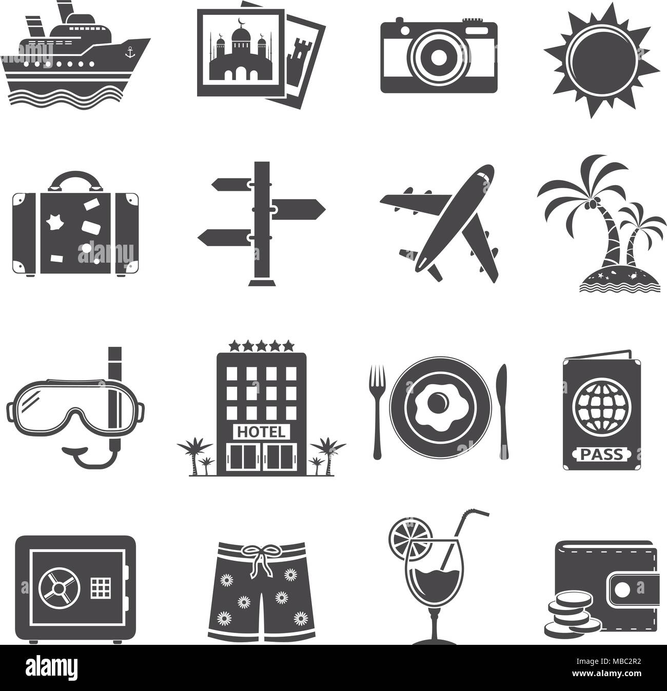 Breakfast on beach set Stock Vector Images - Alamy