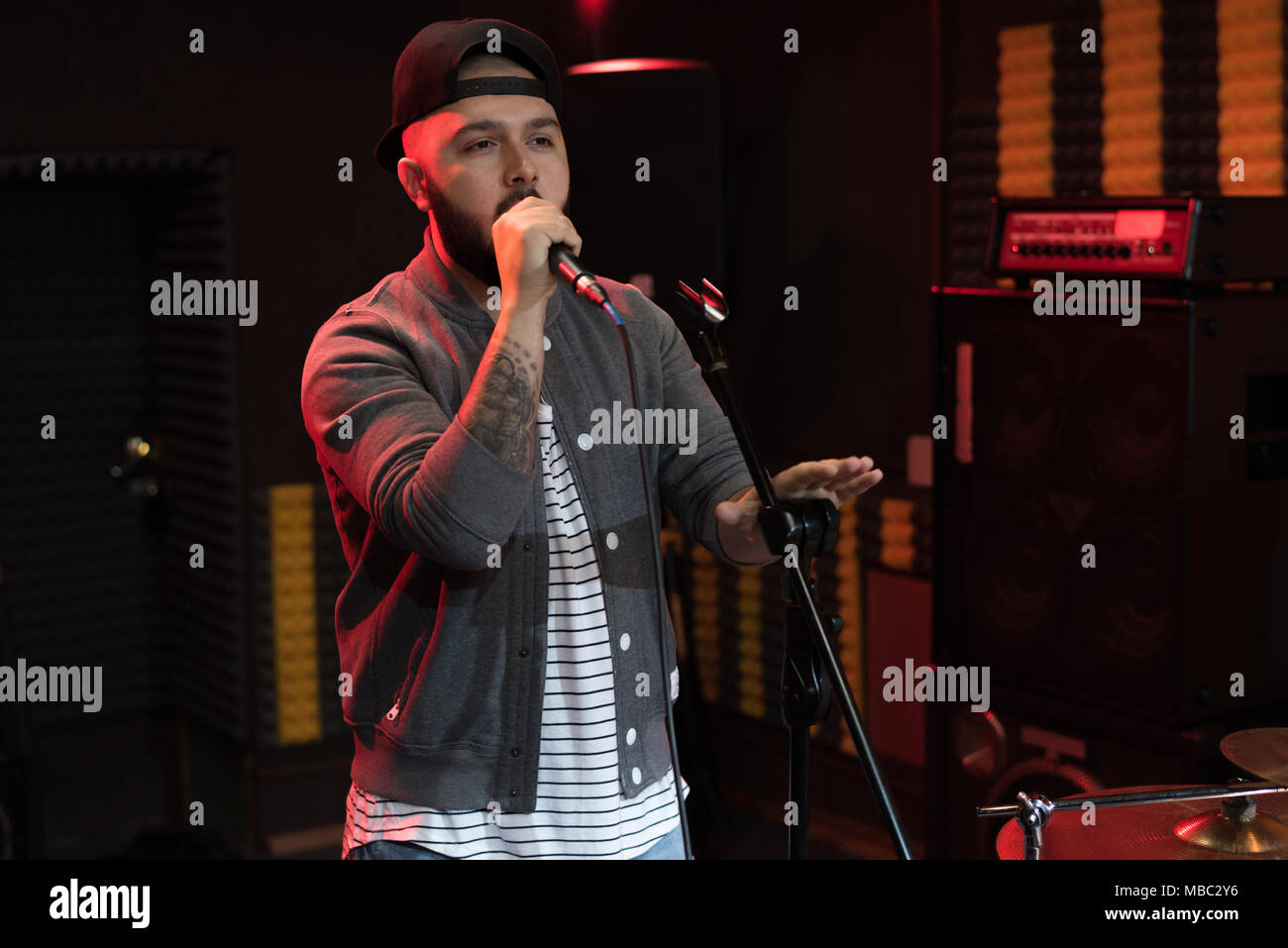 Modern Tattooed Singer Stock Photo - Alamy