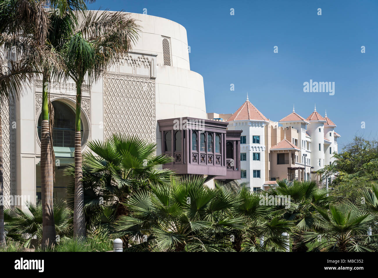 Buildings in a residential area near the Wafi Shopping Center in Dubai ...