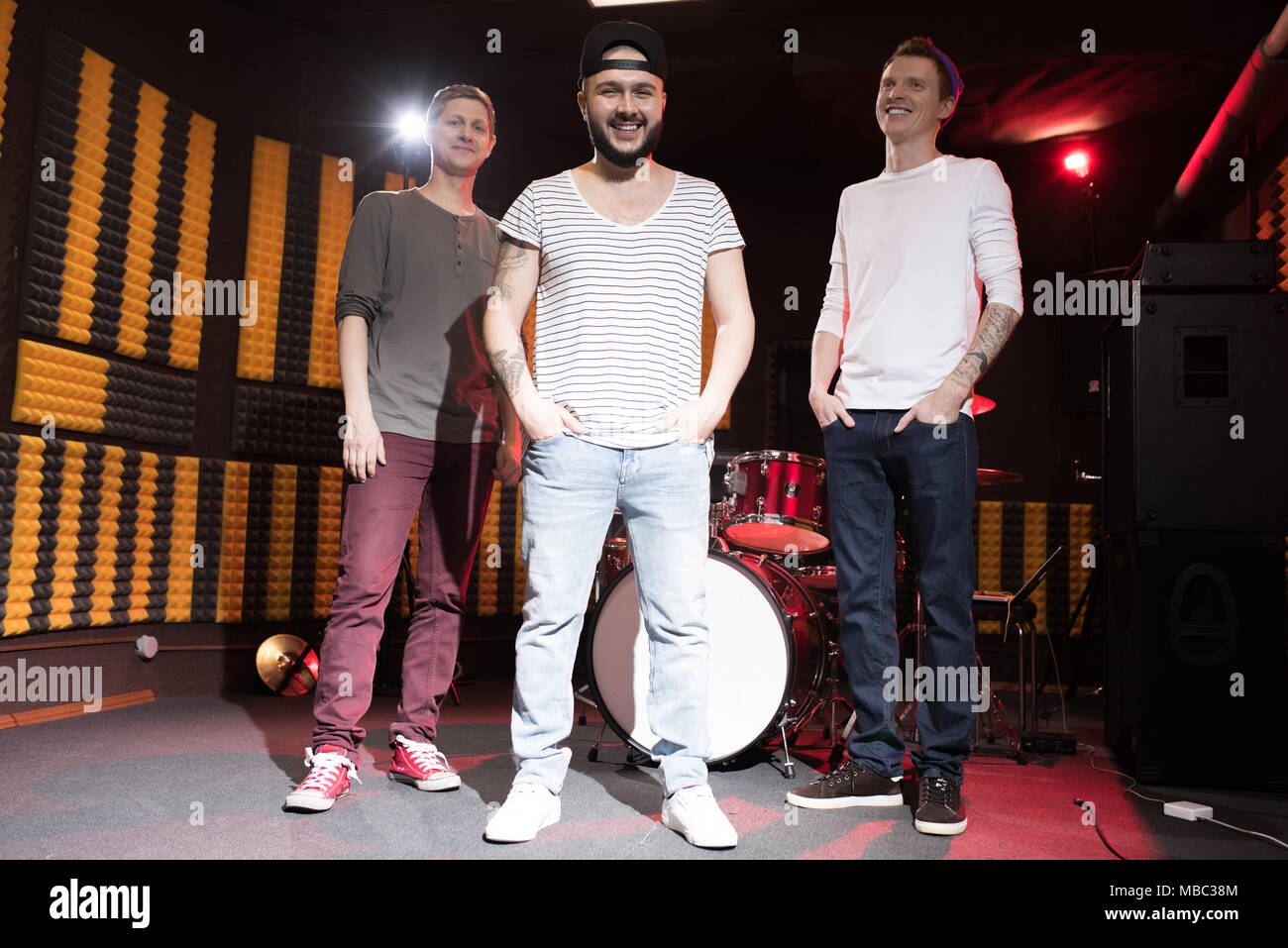 Music Band Posing for Photo Stock Photo - Alamy