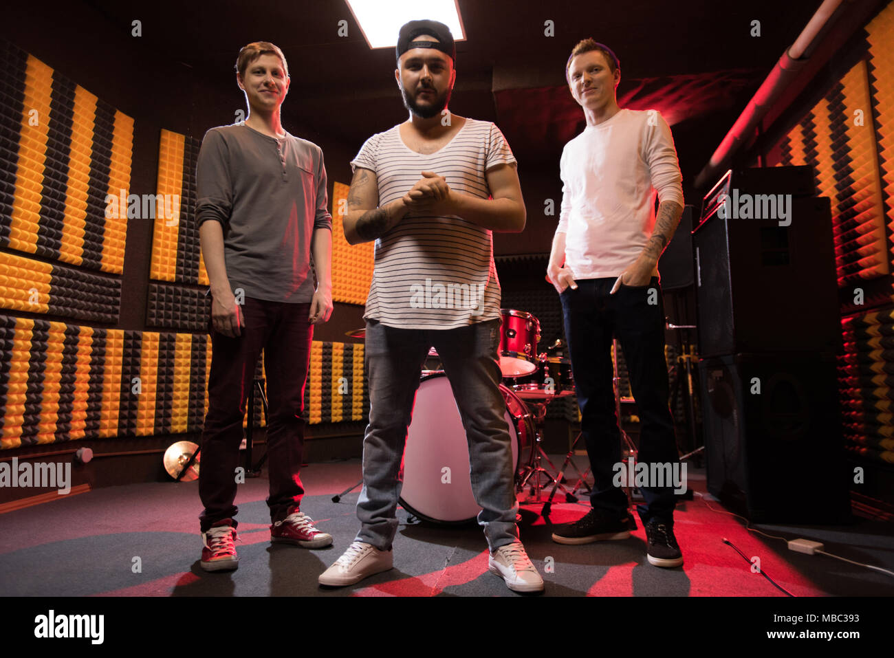 Music Band Posing for Promo shoot Stock Photo - Alamy