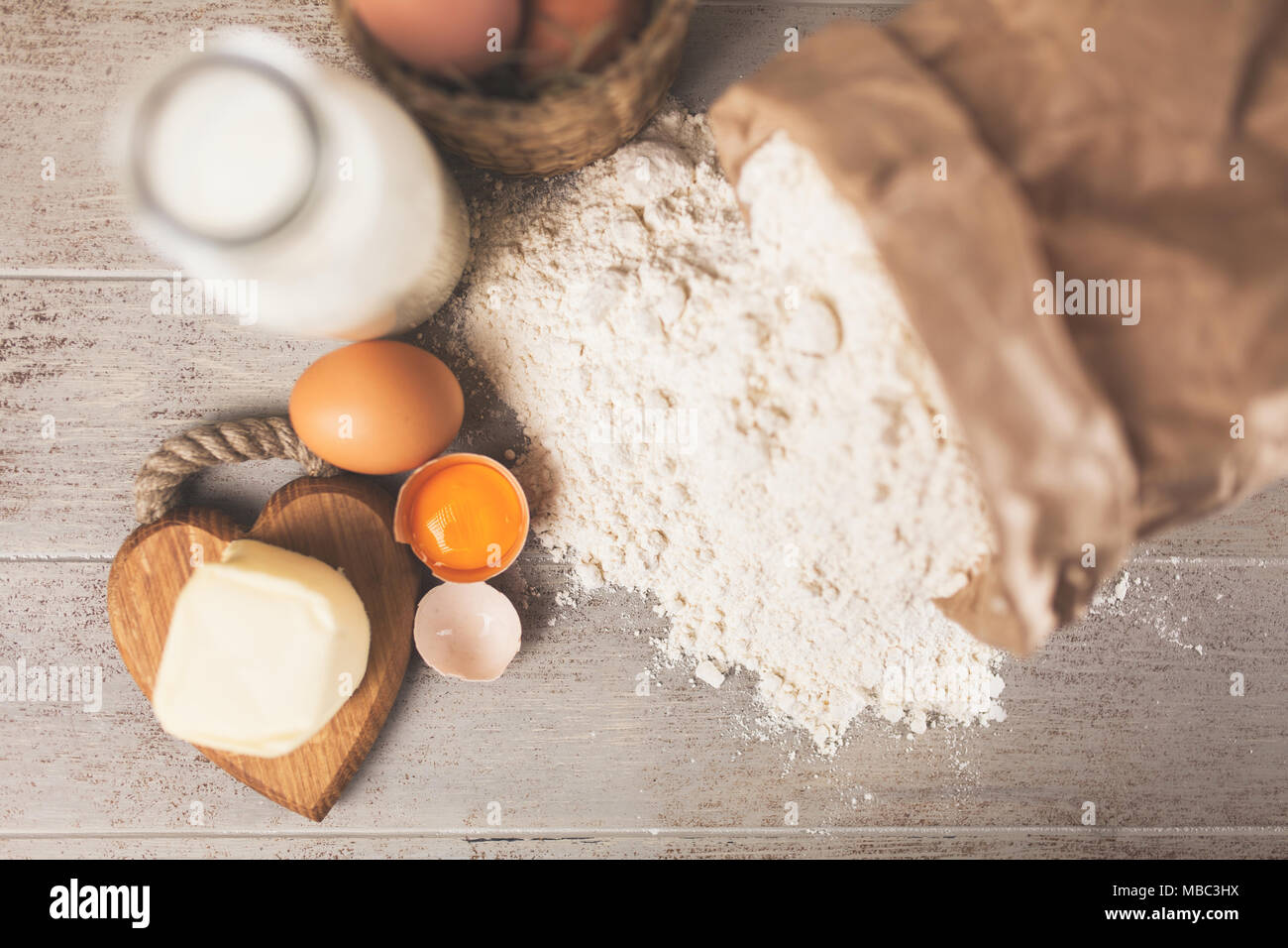 Basic baking ingredients Stock Photo - Alamy