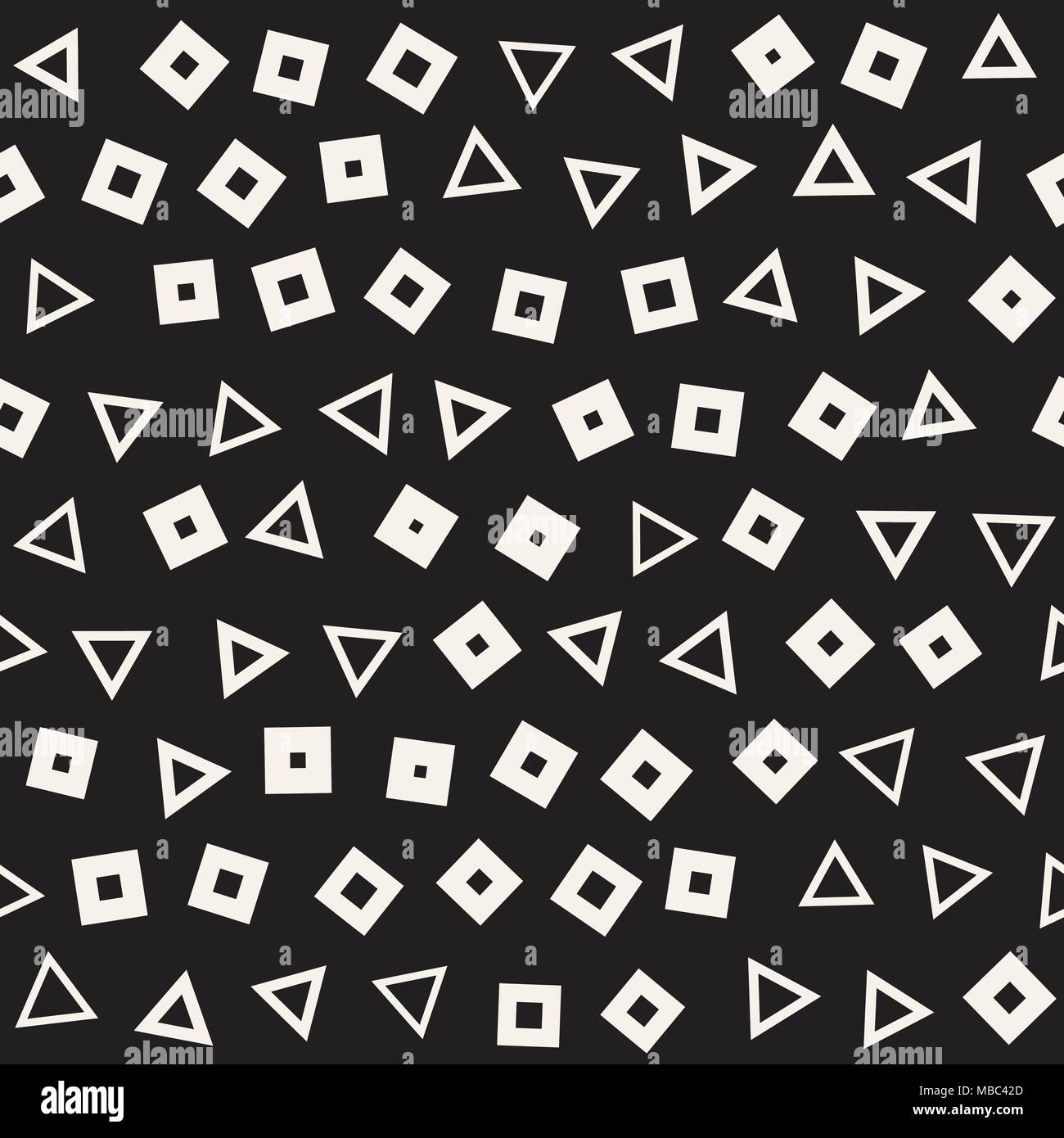 Seamless chaotic patterns. Randomly scattered geometric shapes ...