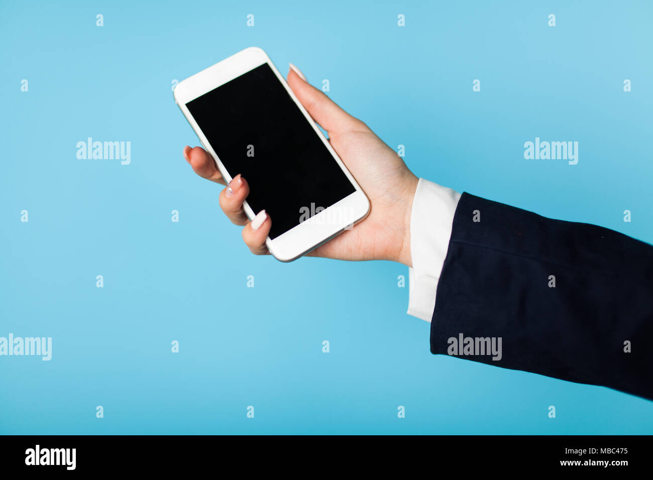 Person holding phone blank screen hi-res stock photography and images ...