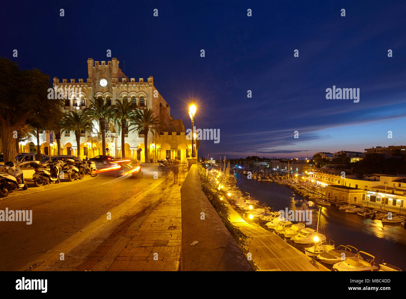 Town Hall in Born Square, old town of Ciutadella , Minorca, Balearic ...