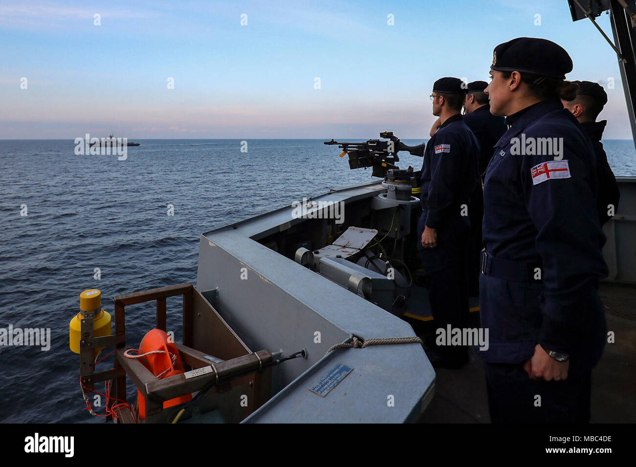 BLACK SEA (February 13, 2018) Royal Navy Officers monitor navigation ...