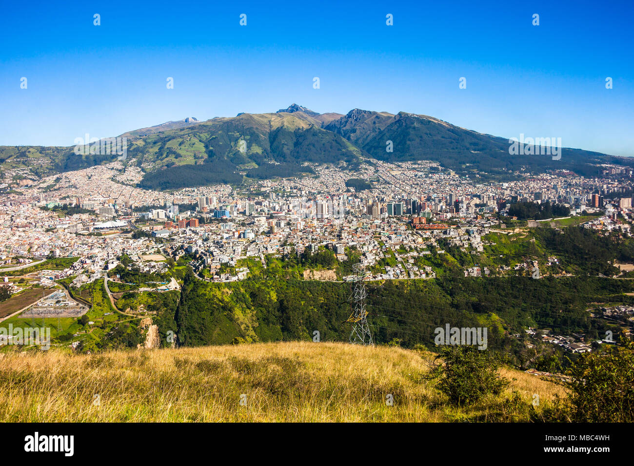Ecuador capital Quito at the foot of Pichincha Stock Photo - Alamy