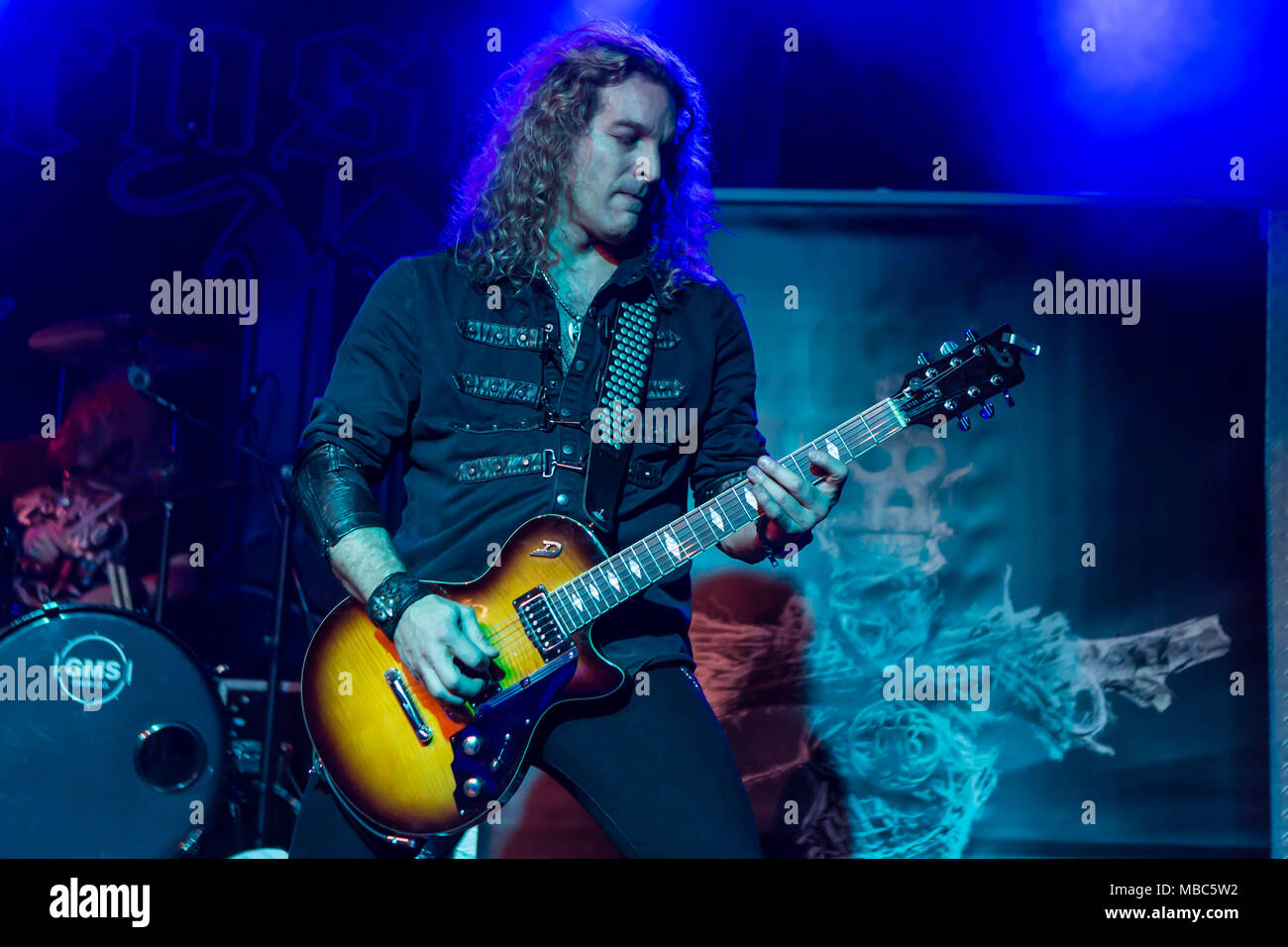 Scott Leach, guitarist from the Swiss hard rock band Crystal Ball live ...