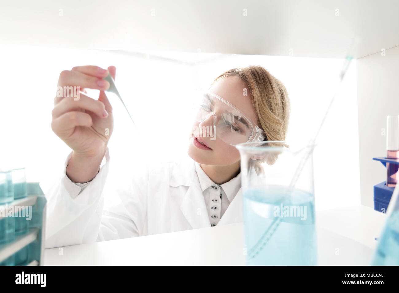 closeup.portrait of doctor biologist in the lab Stock Photo - Alamy
