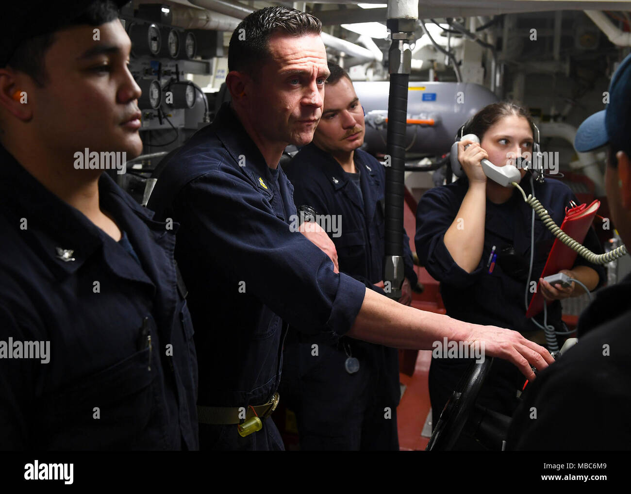 PACIFIC OCEAN (Feb. 14, 2018) Chief Fire Controlman Eric Maier, from ...