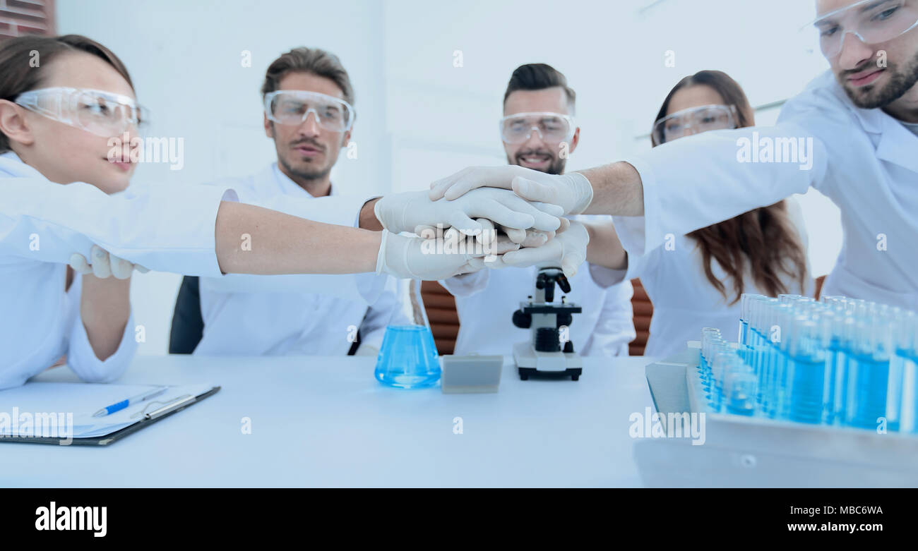 creative team of young scientists Stock Photo - Alamy