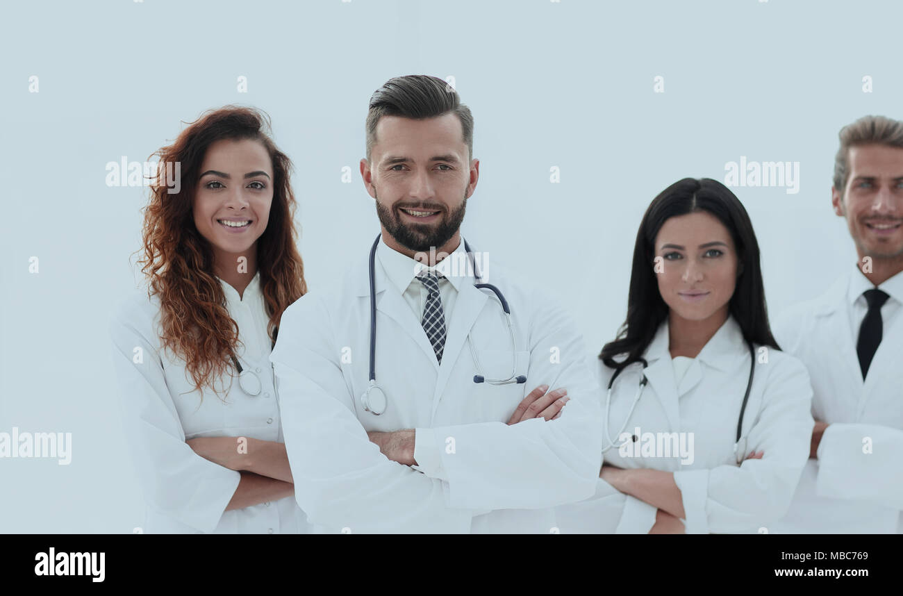 Medical doctors group. Isolated on white background Stock Photo - Alamy