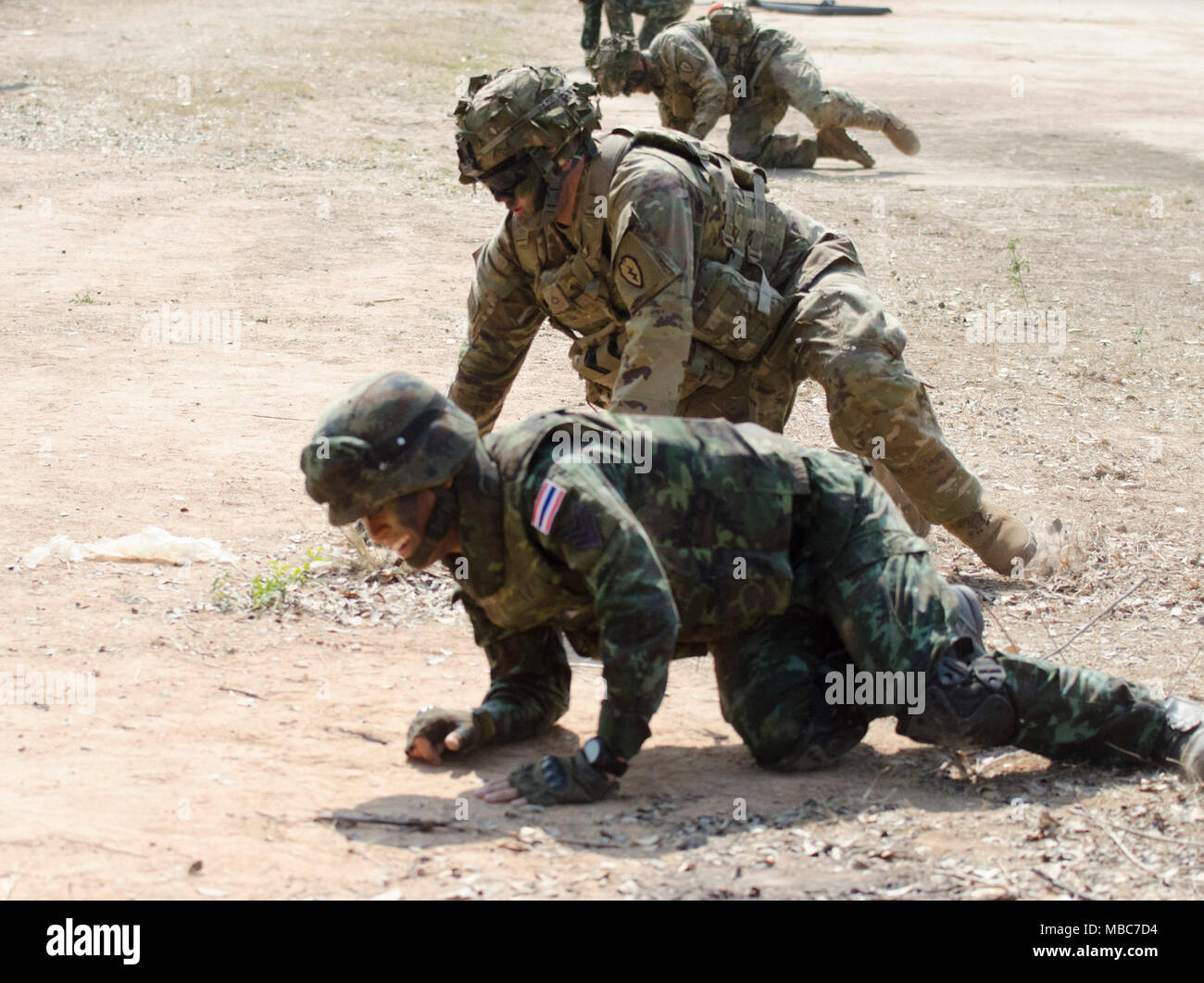 Royal Thai Army soldiers and U.S. Army Soldiers perform exercises as ...