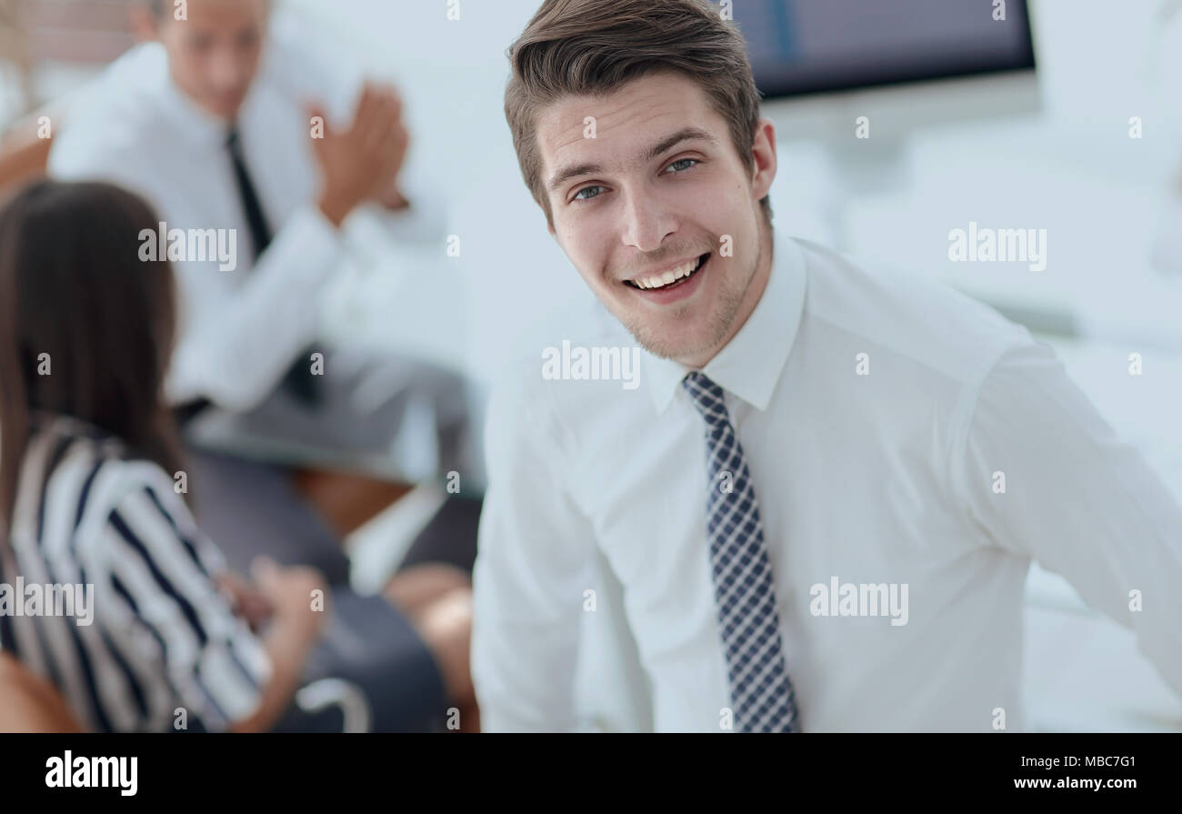 closeup.young employee of the company Stock Photo - Alamy