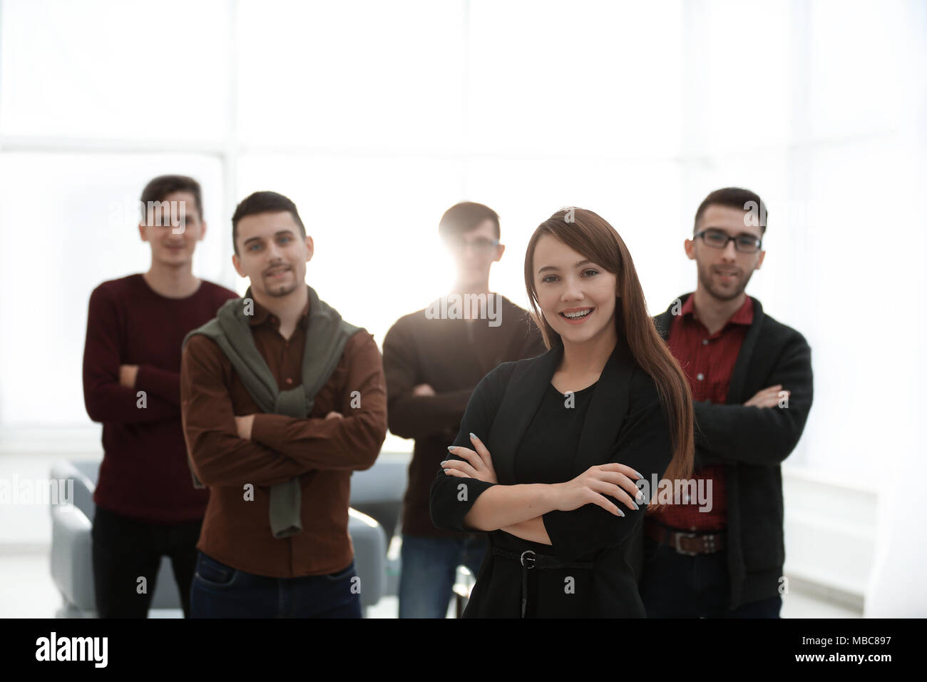 Portrait attractive diverse business team hi-res stock photography and ...