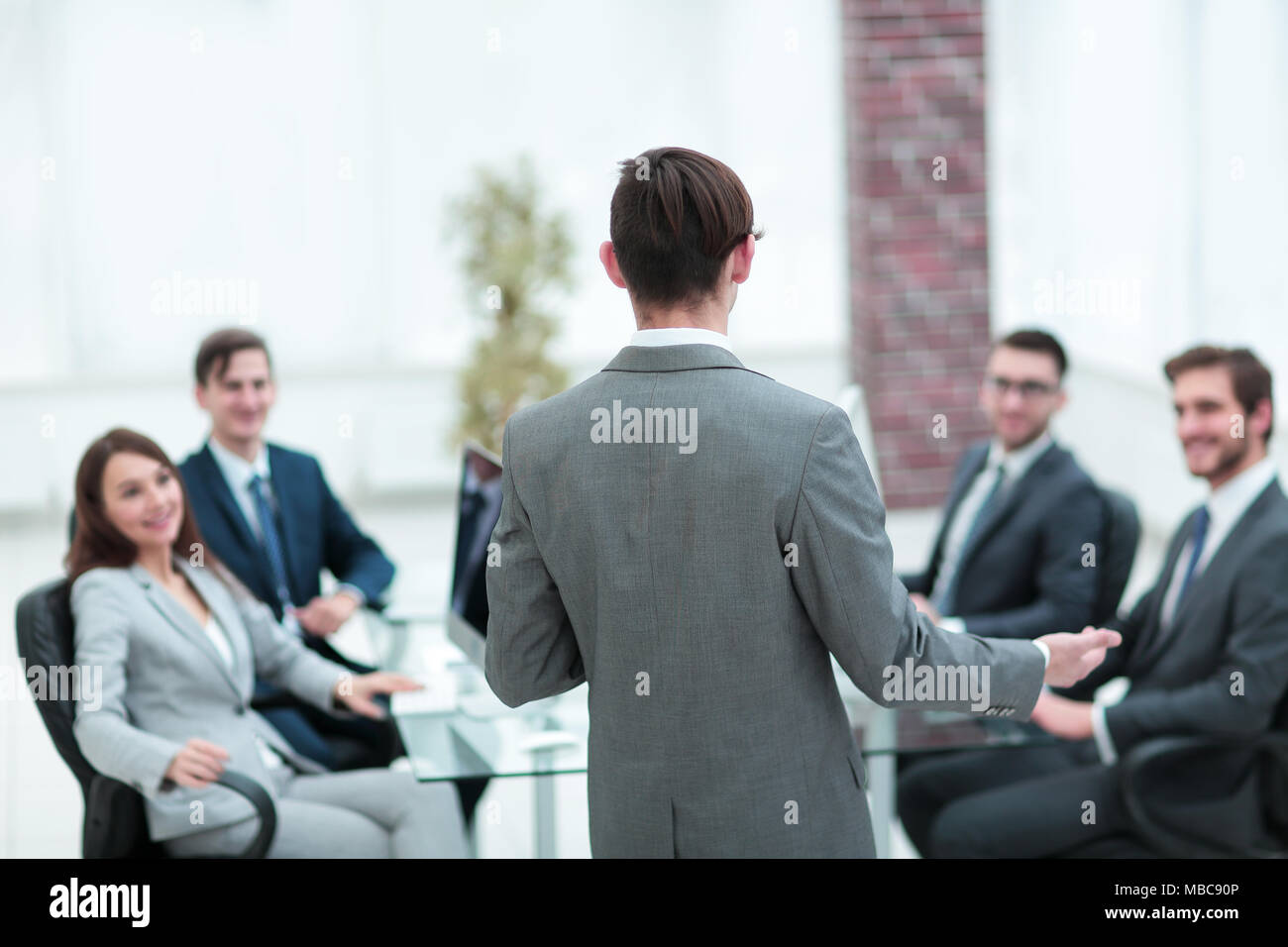 Business conference at modern office, seminar Stock Photo - Alamy