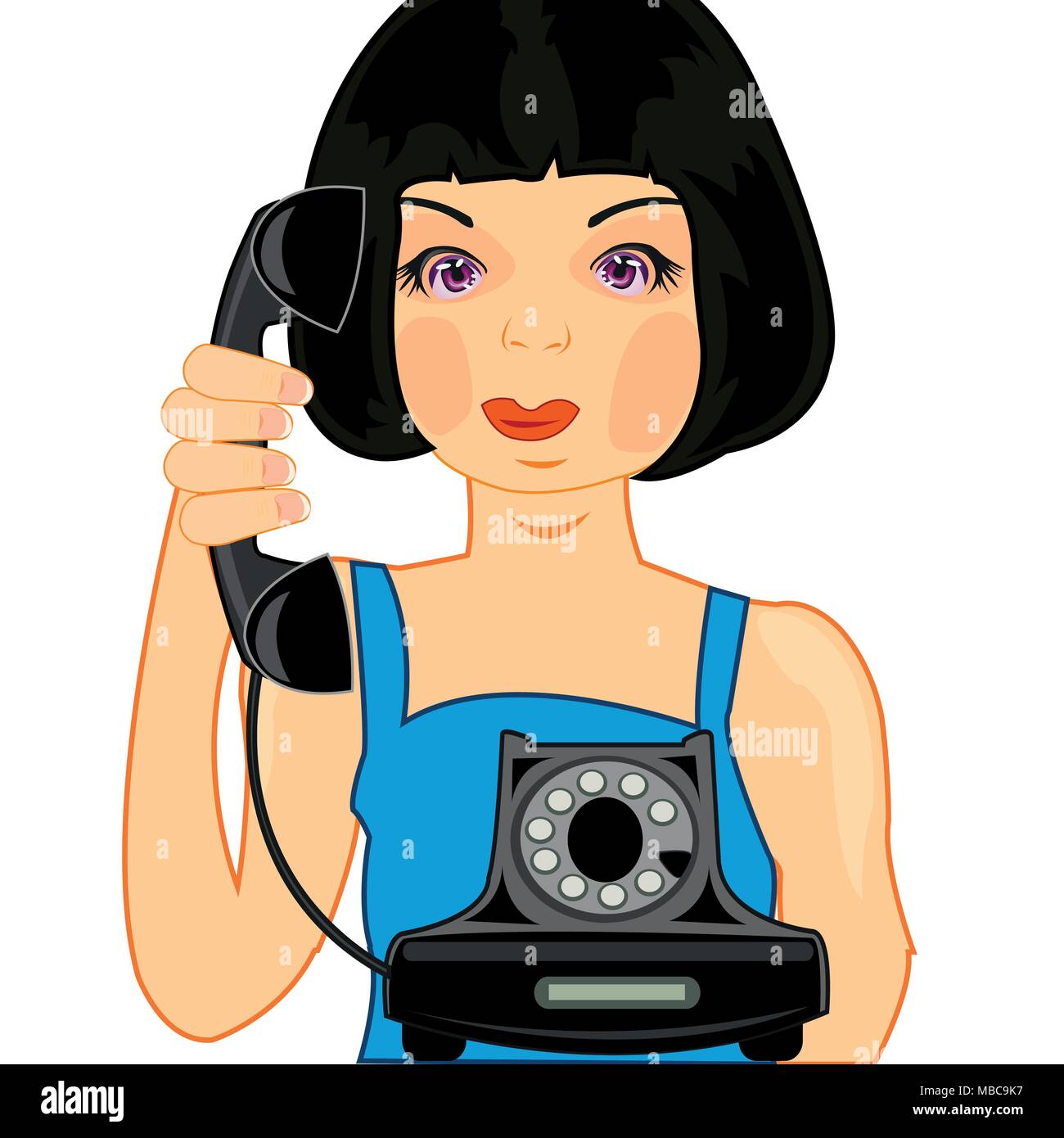 Girl calls up Stock Vector Image & Art - Alamy