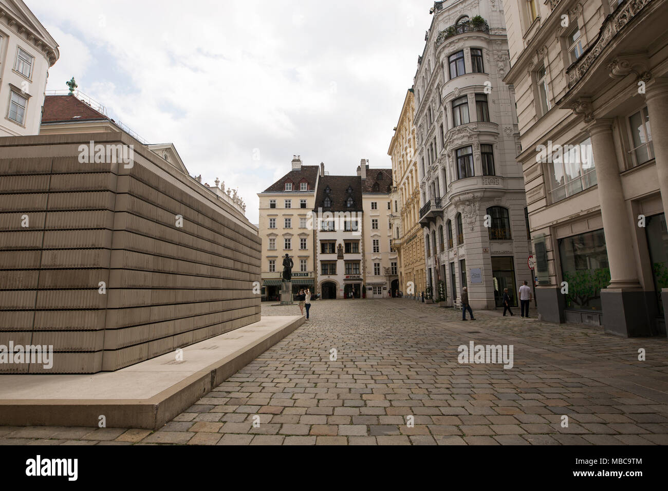 The Holocaust Memorial at Judenplatz, Vienna, Austria. Also known as ...