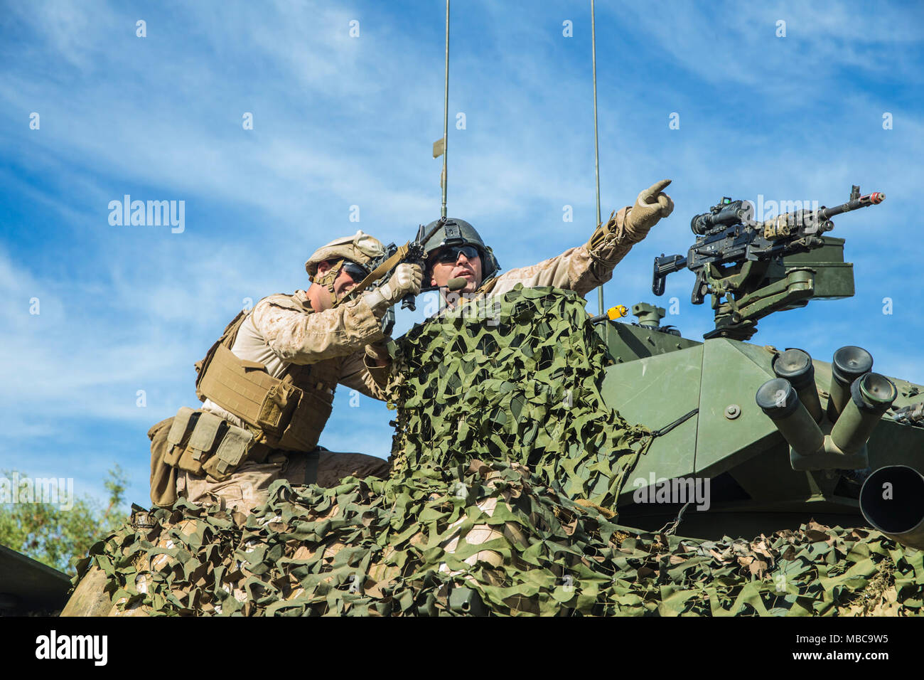 U. S. Marine Corps Capt. Edward Ferguson and LCpl. Sean Heidel with ...