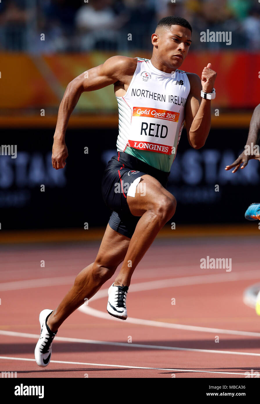 Northern Ireland's Leon Reid in action during the Men's 200m Round One ...