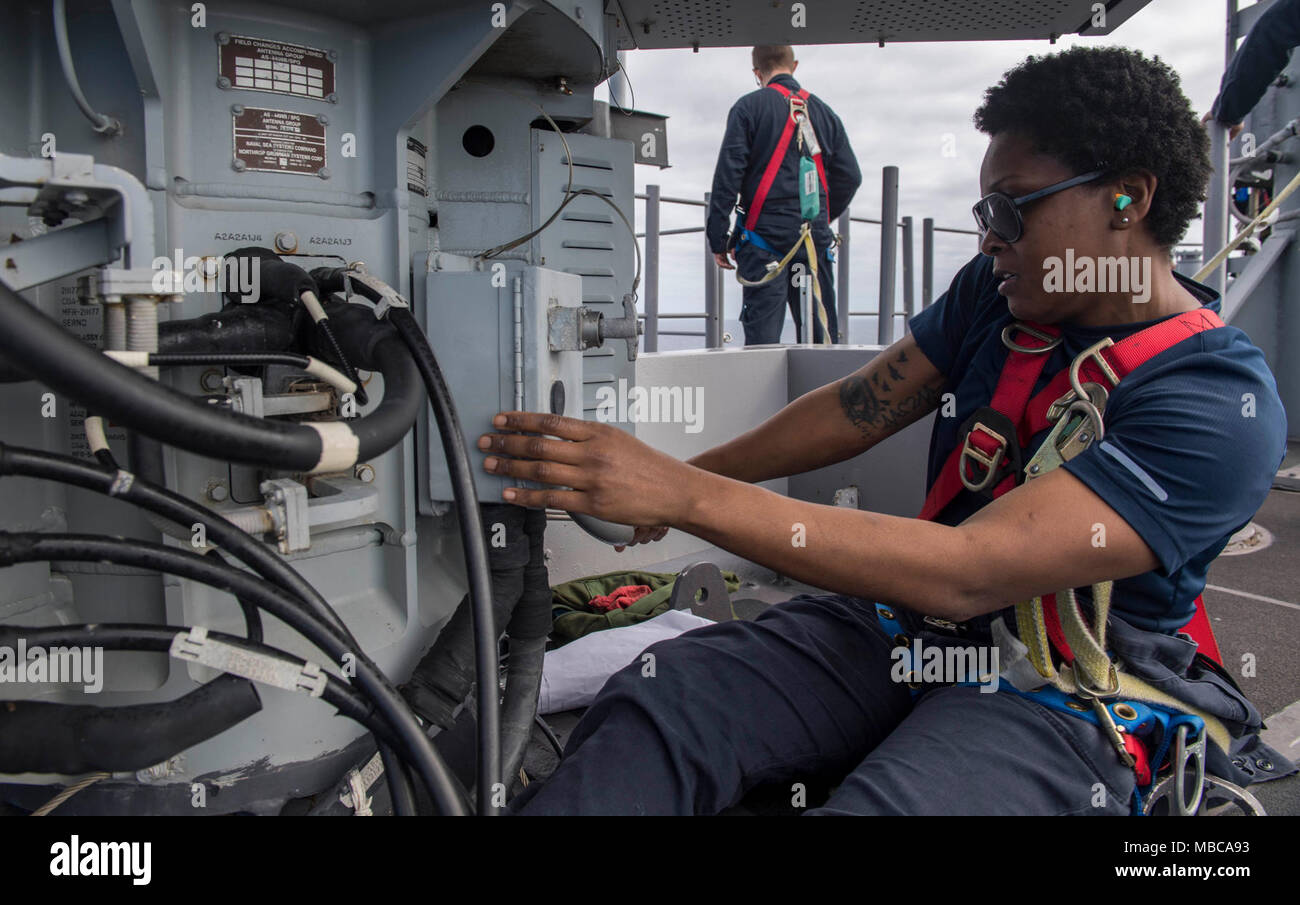 OCEAN (Feb. 16, 2018) Fire Controlman 2nd Class Tierra Allen, from ...