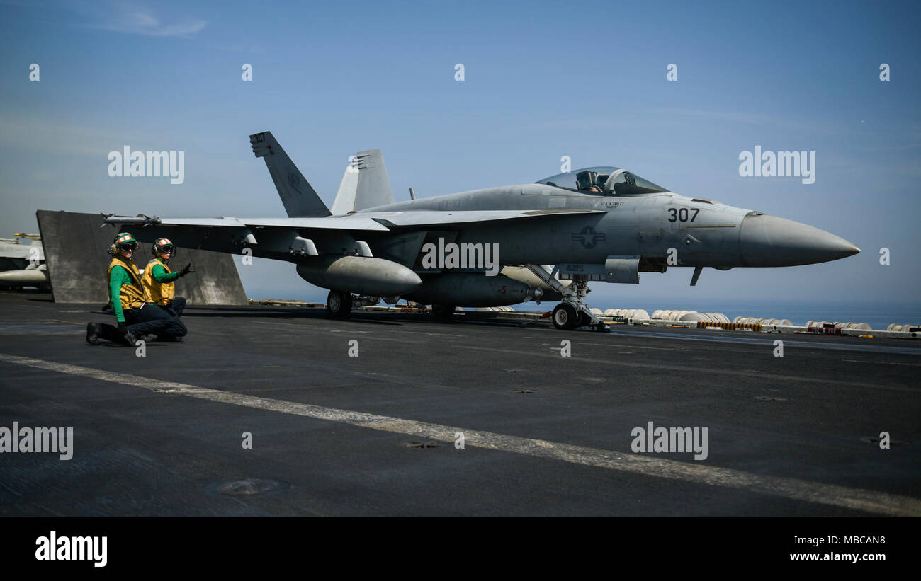 ARABIAN GULF (Feb. 17, 2018) An F/A-18E Super Hornet, assigned to the ...