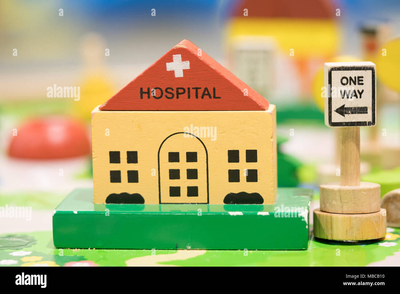 Hospital Wooden Toy Set and One way Signs Play set Educational toys for ...