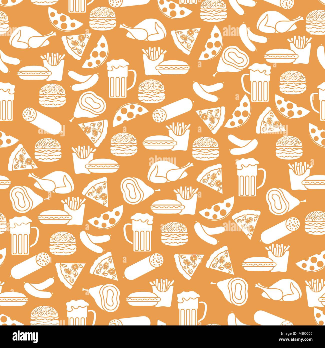 Seamless pattern with different foods. Design for banner and print ...