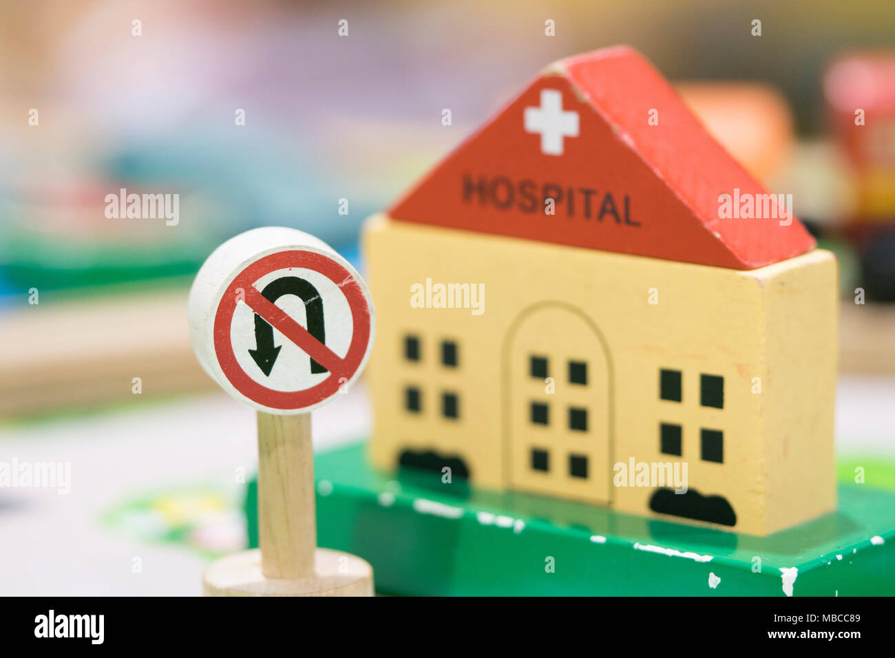 Hospital Wooden Toy Set and No return sign - Play set Educational toys ...