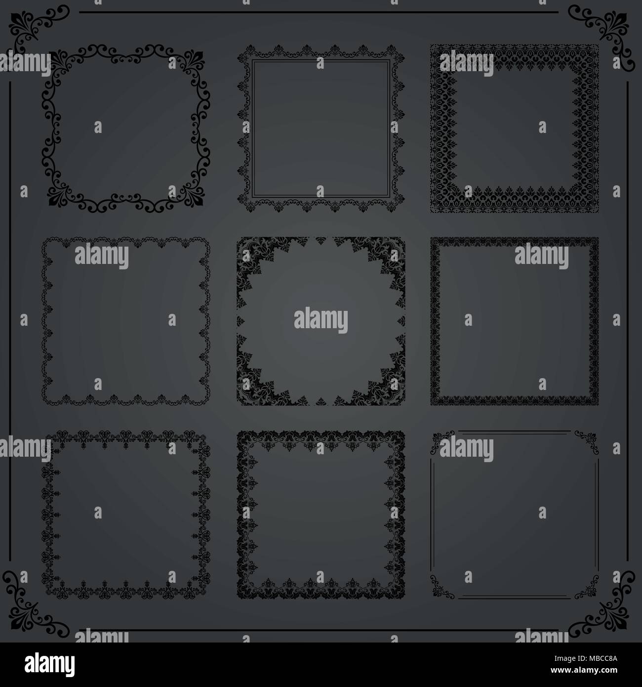 Vintage Set of Vector Square Elements Stock Vector Image & Art - Alamy