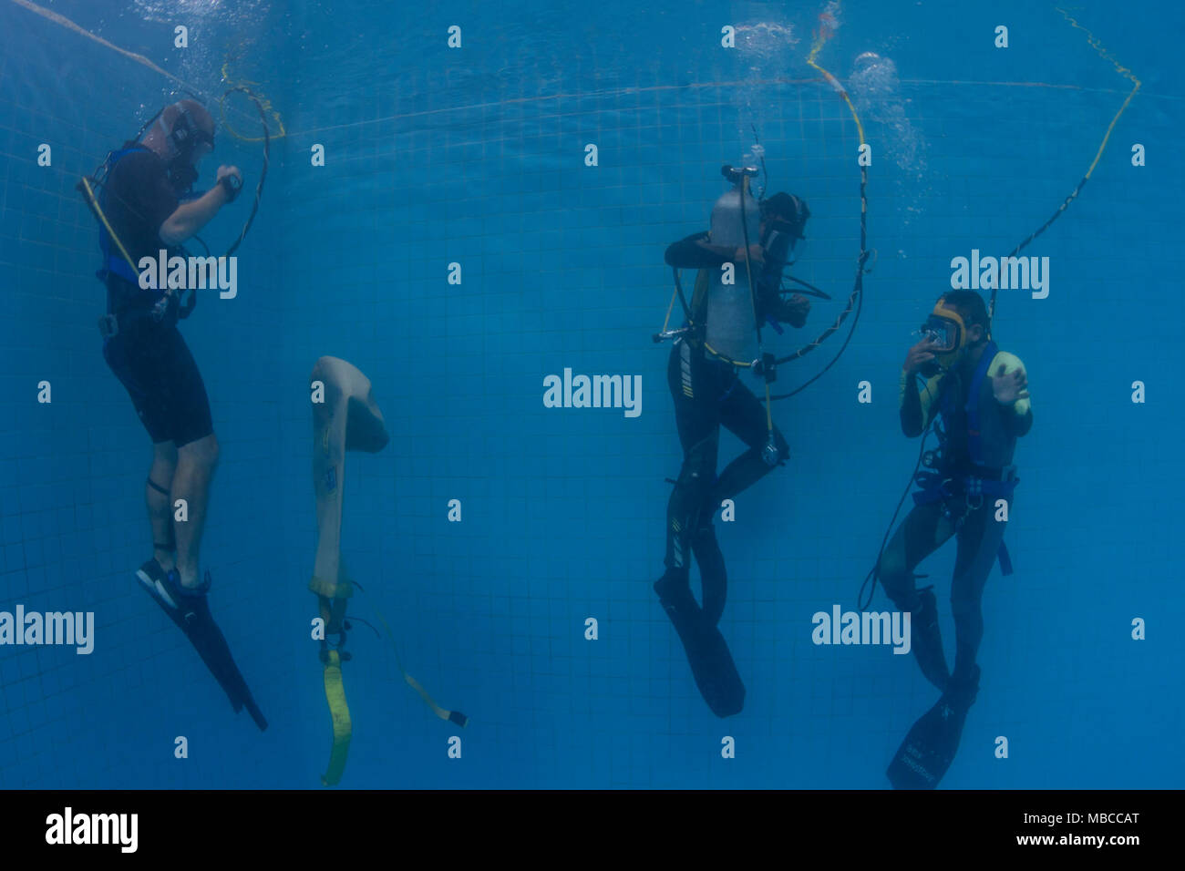 U.S. Navy Diver 1st Class John Reinemund, assigned to Mobile Diving and ...