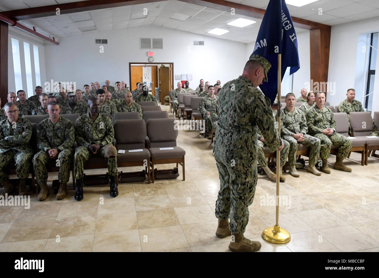 Master Chief Constructionman Cortny Johnson, assigned to Naval Mobile ...