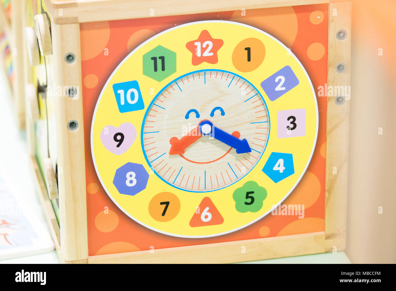 Time Box Wooden - toy learn and play with Time,color and number Stock ...