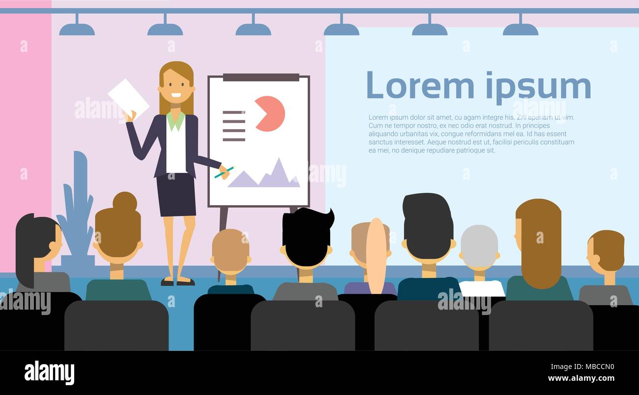 Woman executive leading meeting Stock Vector Images - Alamy