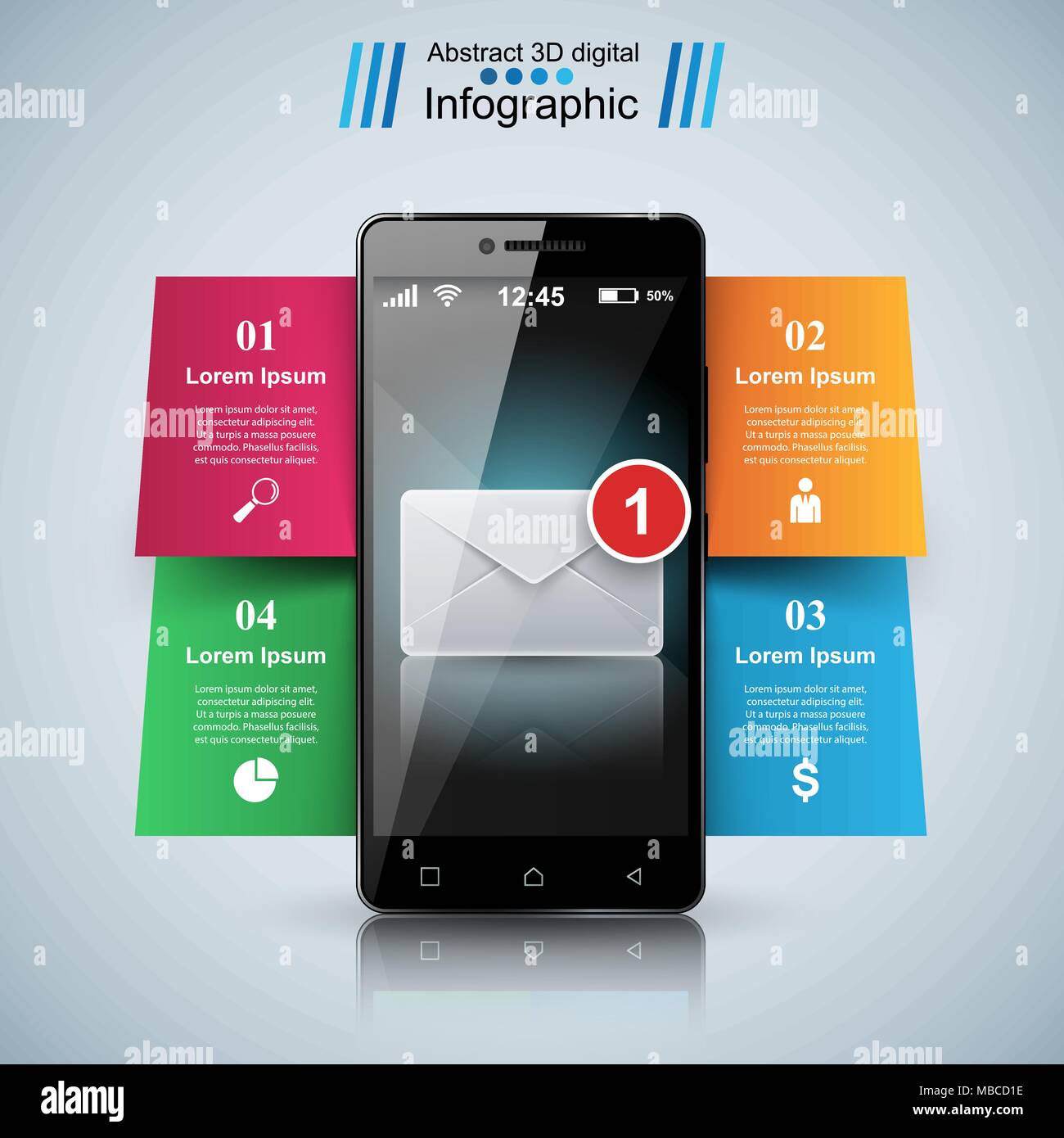 Digital gadget, smartphone, mail, email, envelope icon. Business Stock ...