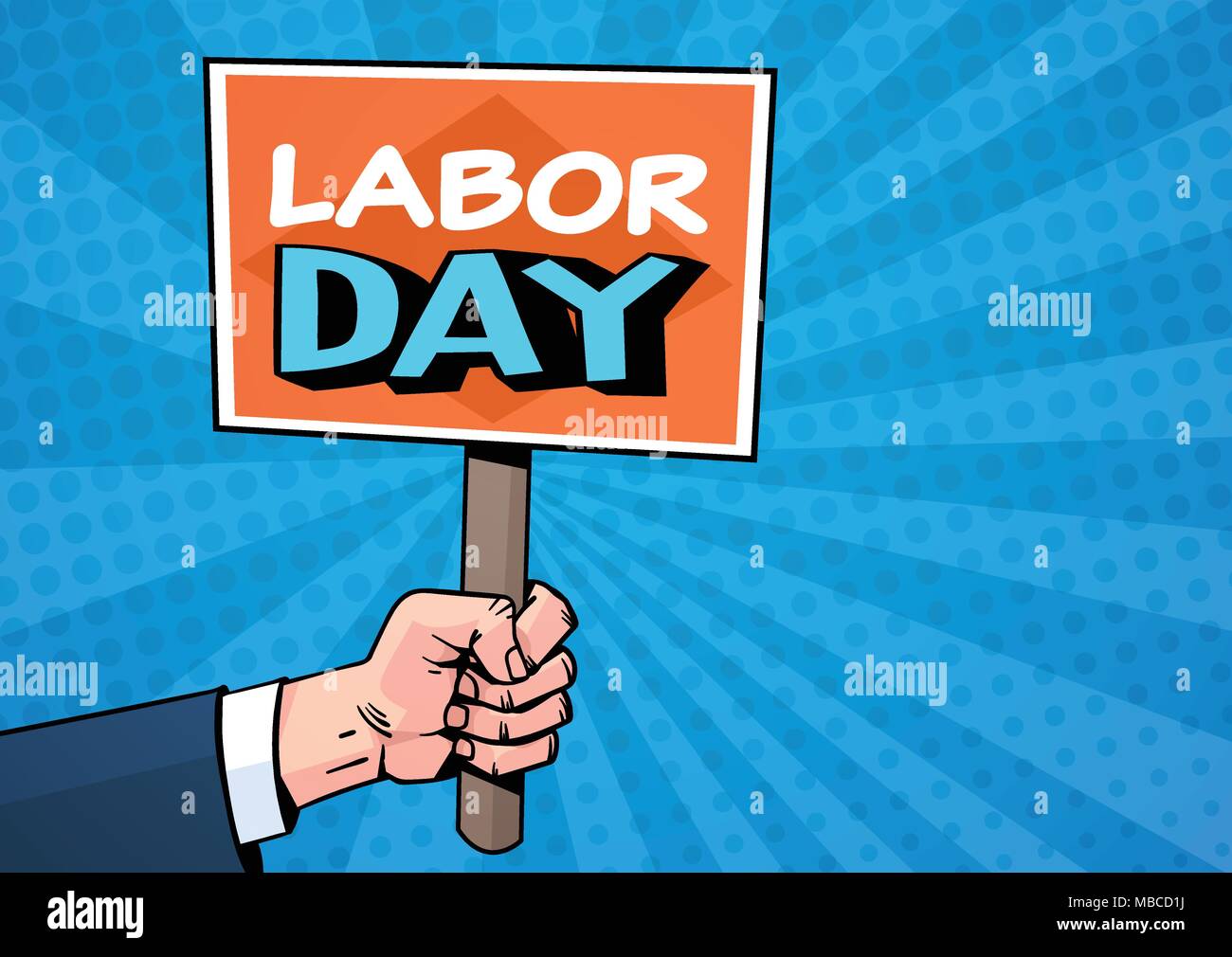 Labor Day Comic Poster Over Pop Art Background 1 May Holiday Greeting ...