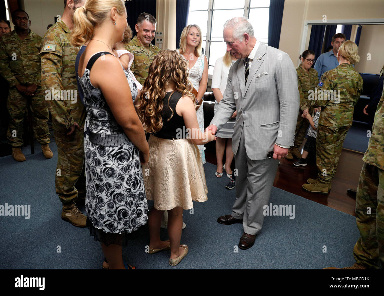 The Prince of Wales meets soldiers and their families during a visit to ...